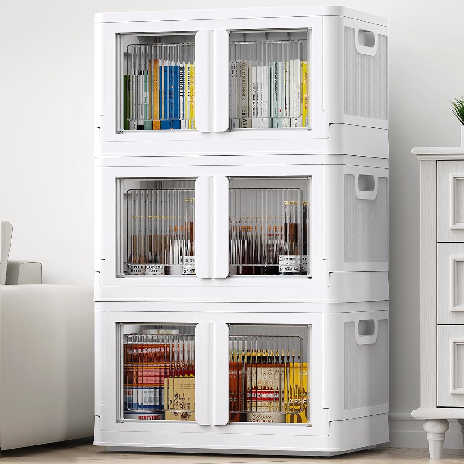 V6 100QT Plastic Storage Bins With Lids, 25Gal Stackable Storage ...