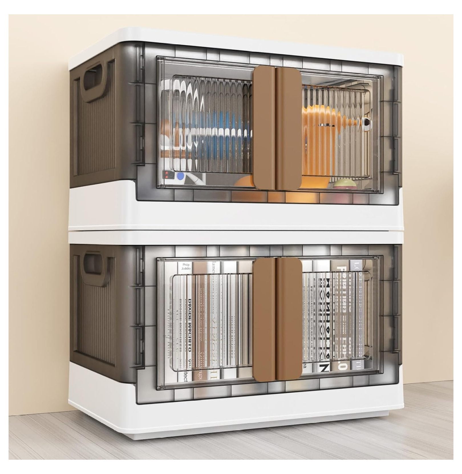 V6 Stackable Storage Bins With Lids 8 4gal Collapsible Plastic Storage
