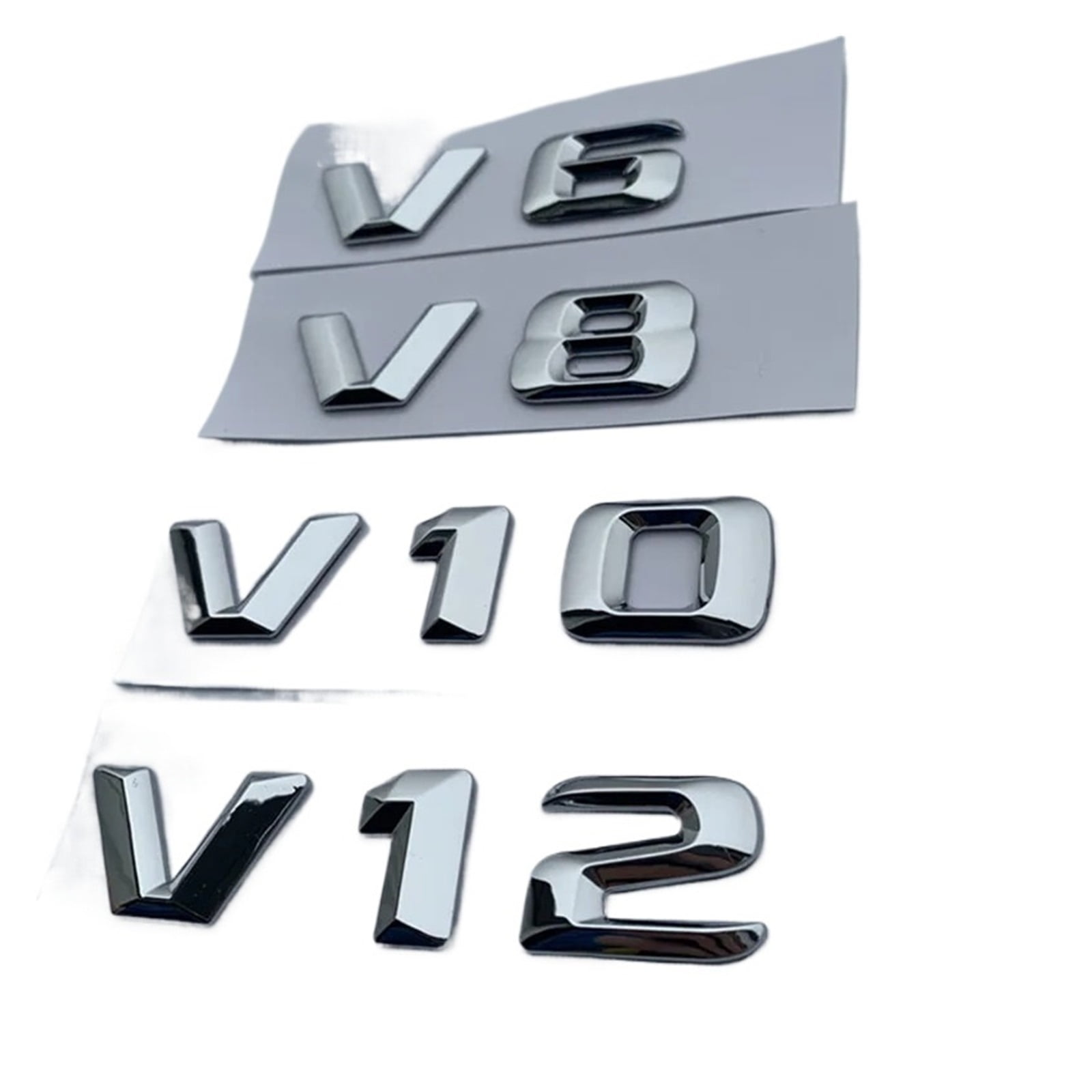 V6 V8 V10 V12 Letter Number Chrome Emblem Logo Fit For Mercedes Fit For ...