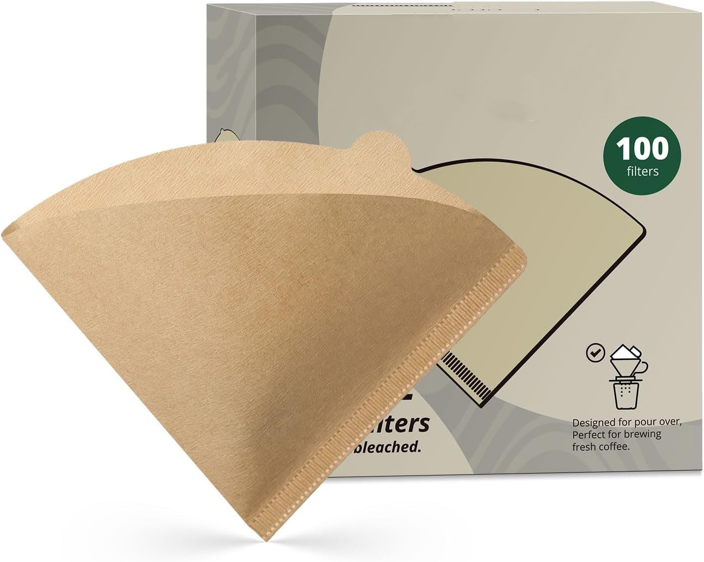 V60 Coffee Filters 02, Unbleached Cone Coffee Filters, 100 Count ...