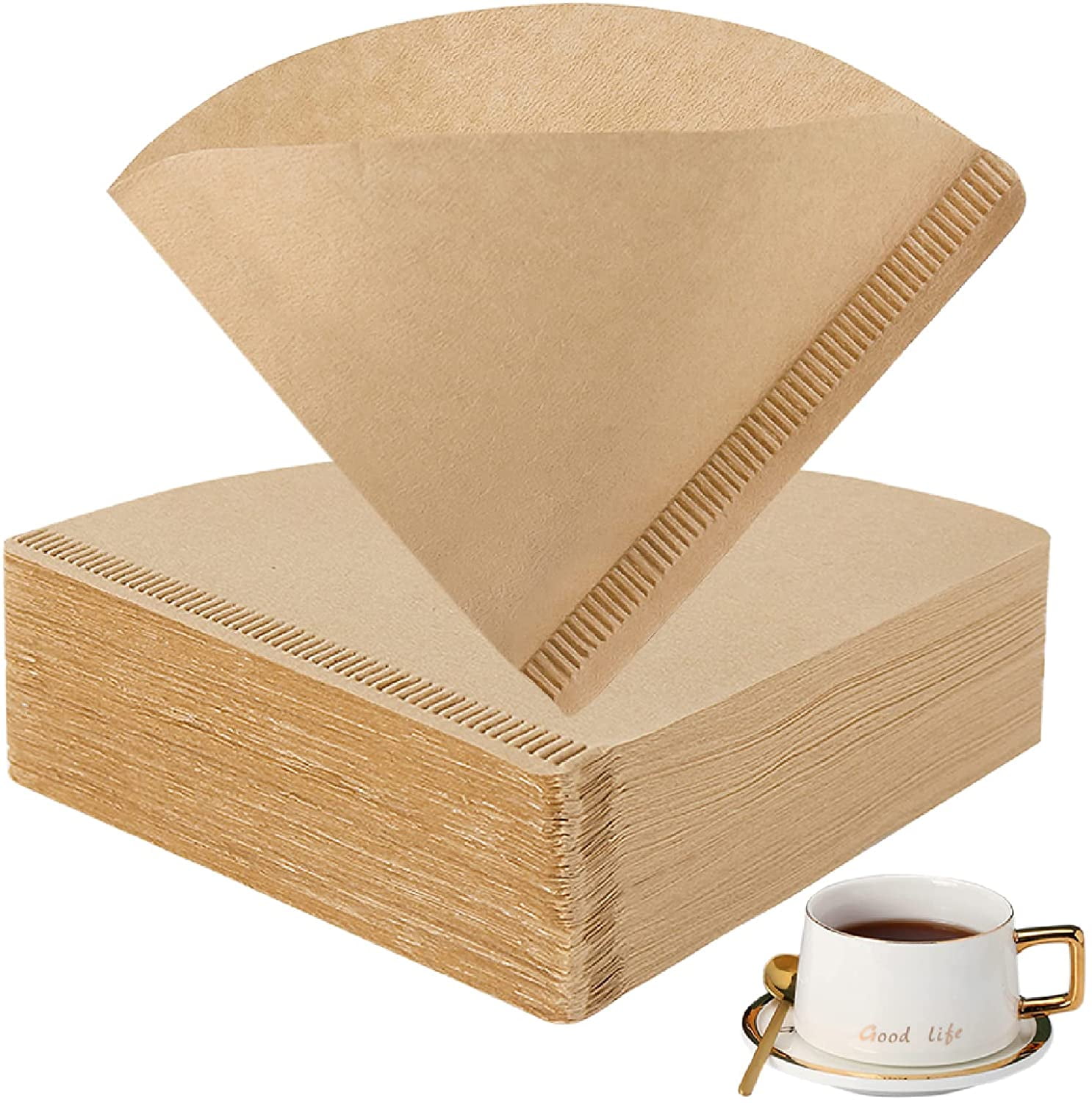 V60 Cone Coffee Filters, Set of 100, Disposable Paper Coffee Filters ...