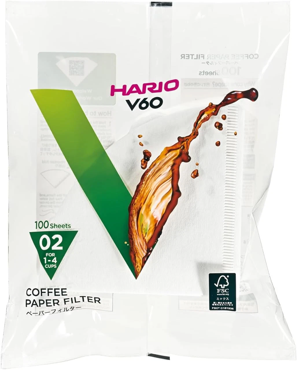 V60 Paper Coffee Filters Single Use Pour Over Cone Filters Size 02 ...
