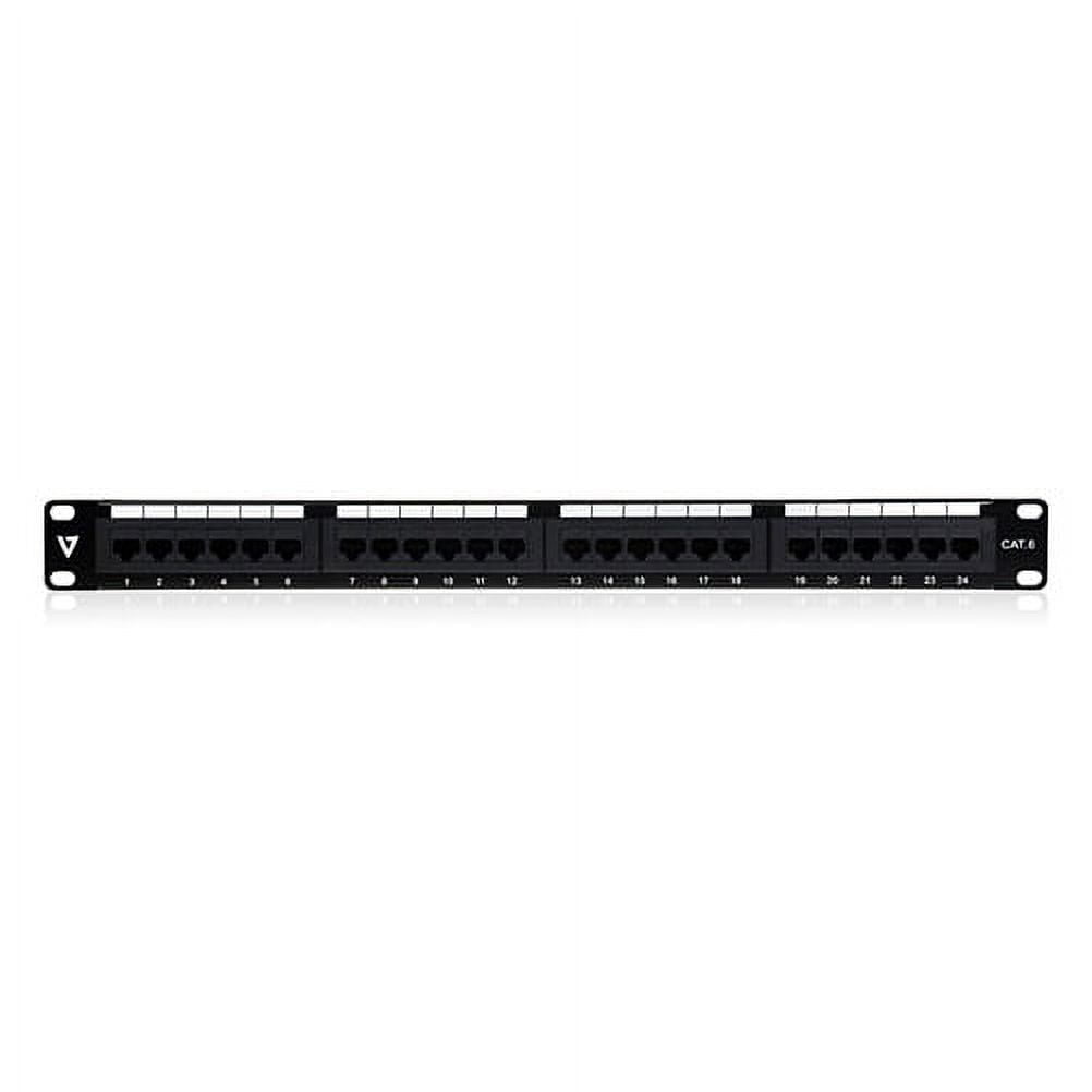 V7 24port Cat6 Patch Panel 1u Rack Mount 110 & Lsa 568a 568b - Walmart.com