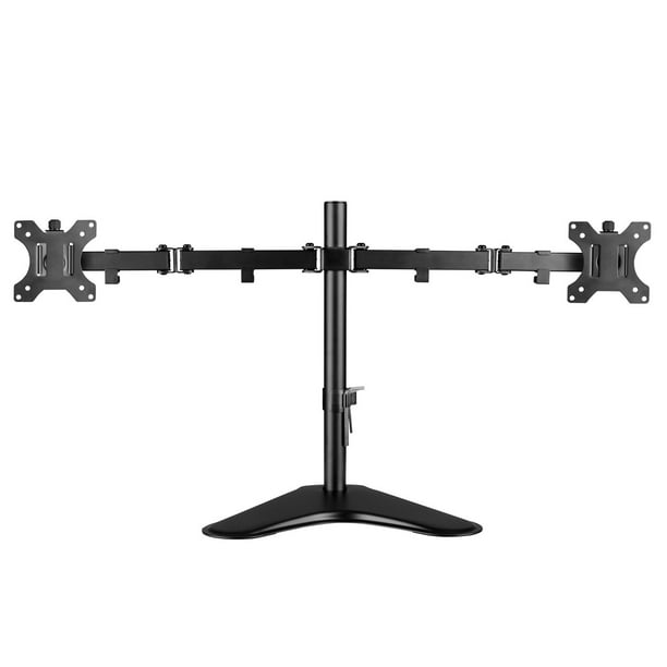 V7 32 Dual Desktop Monitor Stand, Black - Walmart Business Supplies