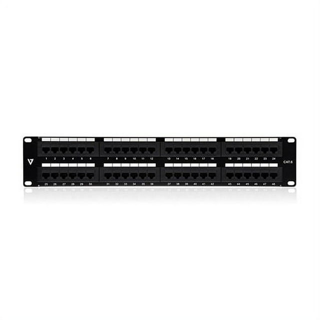 V7 48port Cat6 Patch Panel 2u Rack Mount 110 & Lsa 568a 568b - Walmart.com