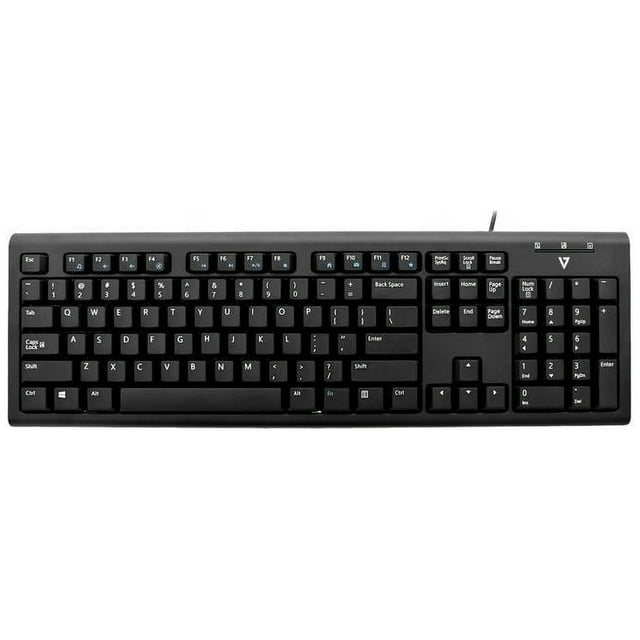 V7 USB/PS2 Wired Keyboard US, Black - Walmart.com