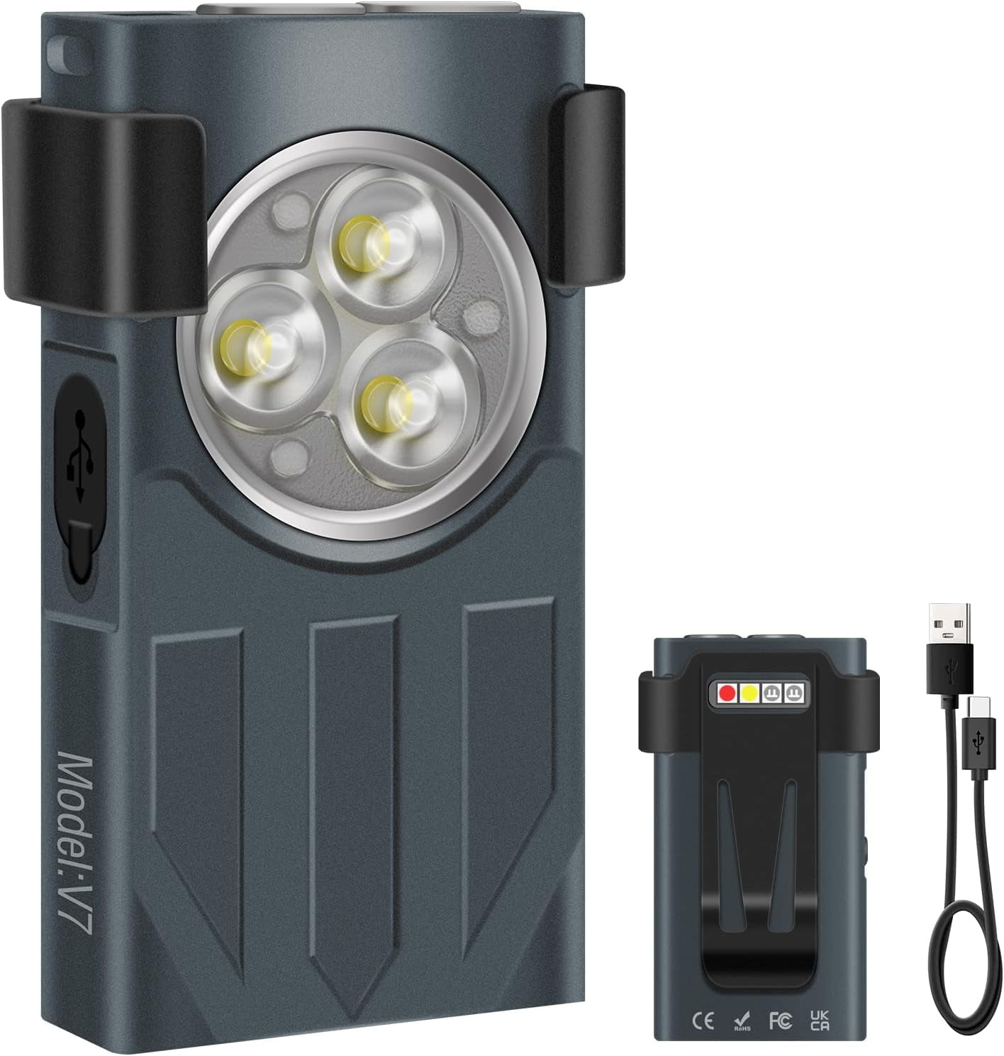 V7 Mini Powerful EDC Flashlight High Lumens 1100LM LED Rechargeable ...