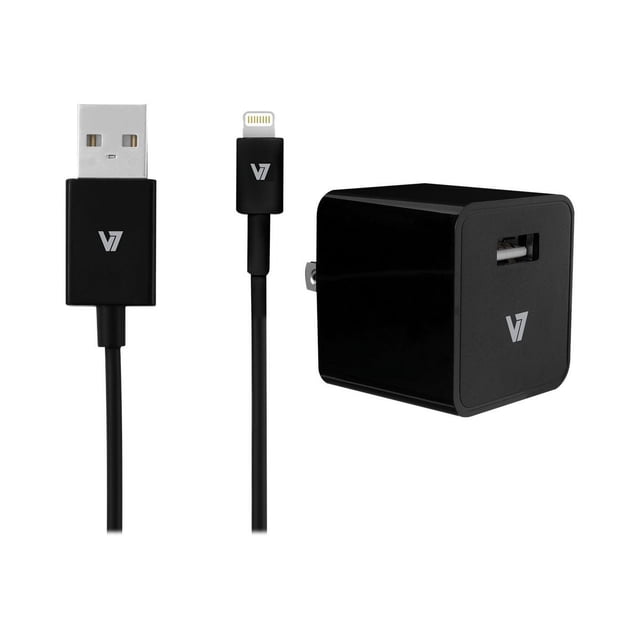 V7 - Power adapter - 12 Watt - 2.4 A (USB) - black - Walmart Business ...