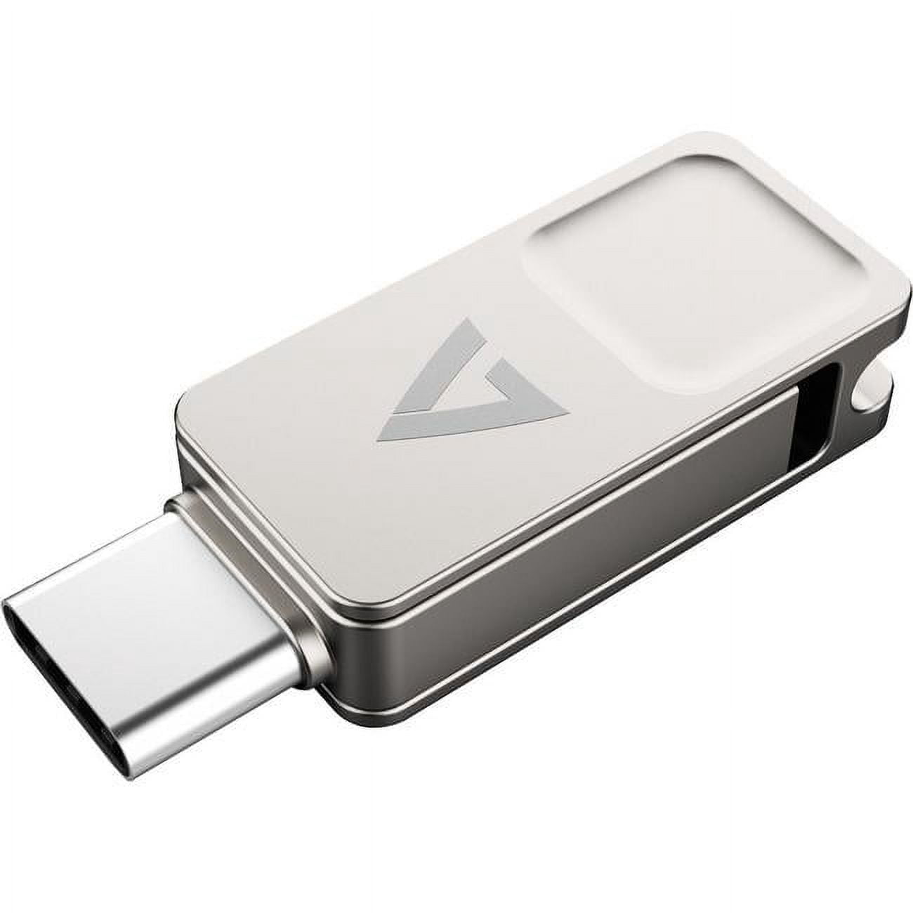 V7 USB A Flash Drive with Type-C 128GB USB 3.2 GEN1, Silver - Walmart.com