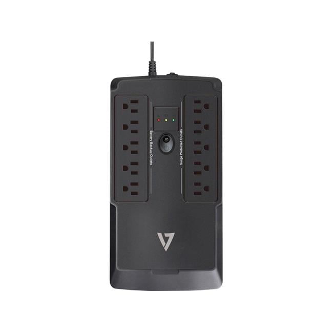 V7 Ups 550VA Desktop External UPS with 10 Out 5 UPS Plus 5 Surge 120V ...