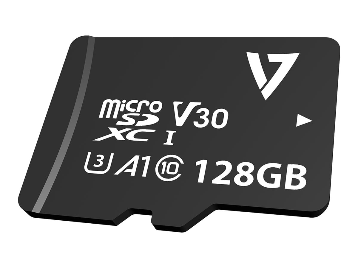 V7 VPMD128GU3 - Flash memory card (microSDXC to SD adapter included ...