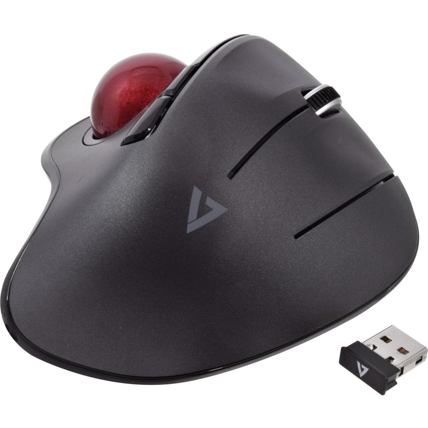 V7 Vertical Ergonomic Trackball Mouse, Wireless 6 Button Auto-speed Dpi ...
