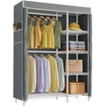 V7C Basic Garment Rack with Cover Portable Closets for Hanging Clothes ...