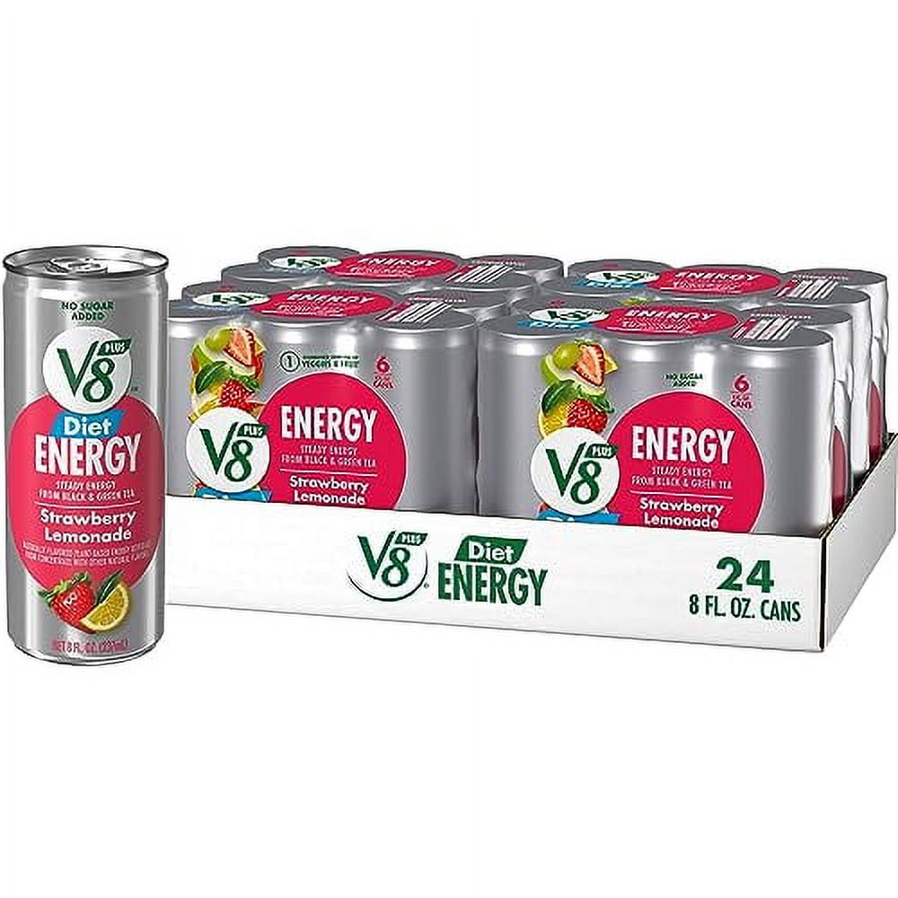 V8 +ENERGY Diet Strawberry Lemonade Energy Drink, Contains 10 Calories ...