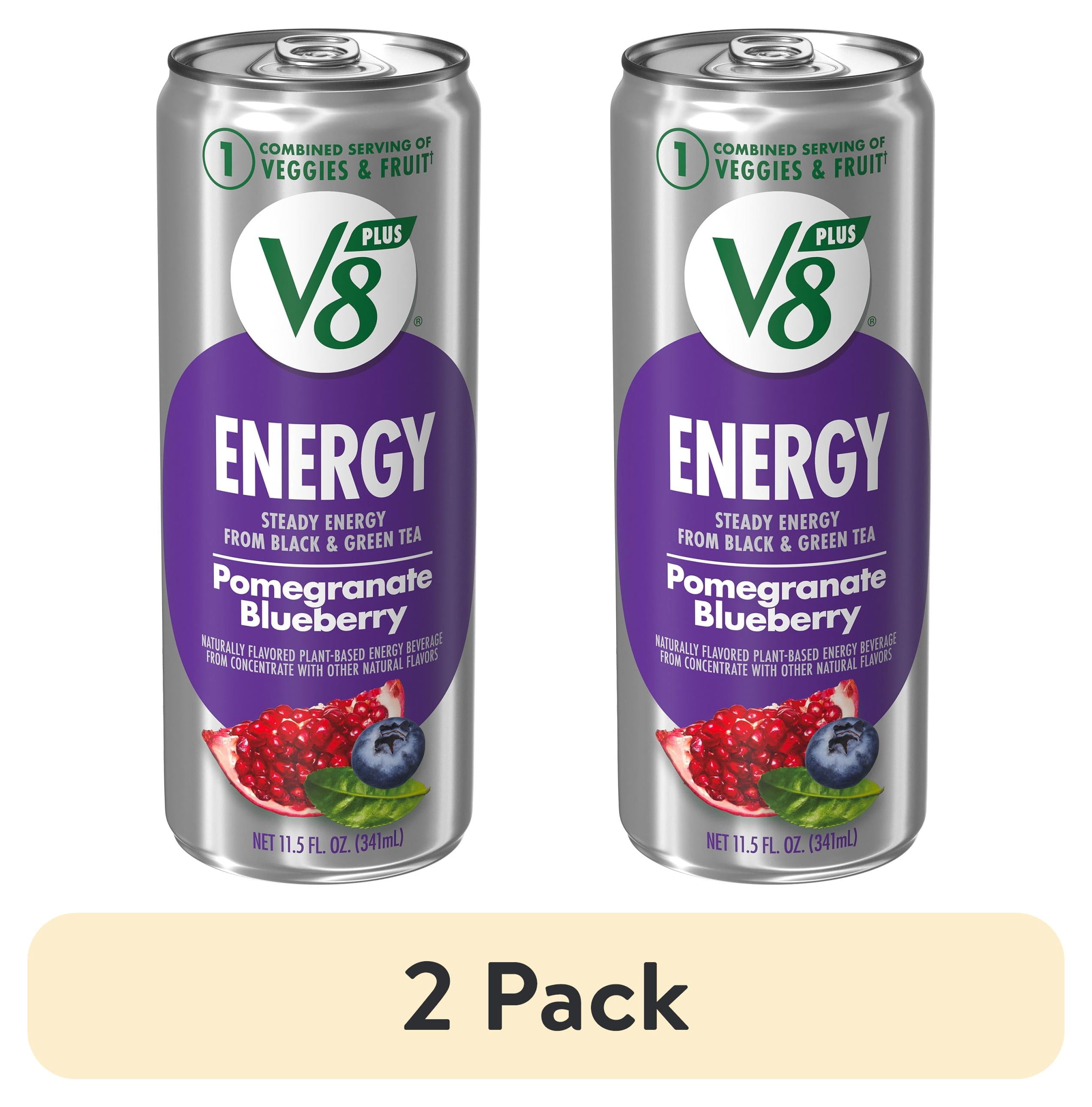 (2 pack) V8 +Energy Pomegranate Blueberry Juice Energy Drink, 11.5 fl ...