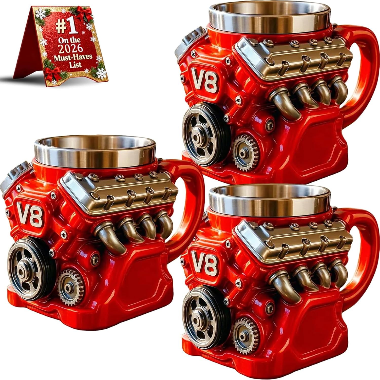 V8 Engine Coffee Cup, V8 Engines Stainless Steel Cup, Personalized Double Wall Insulation Car ...
