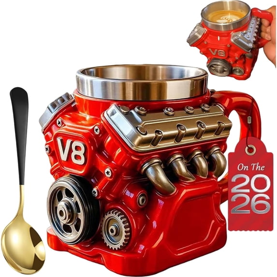 V8 Engine Coffee Mug, 2026 New Engine Themed Coffee Cups, 15oz Engine ...