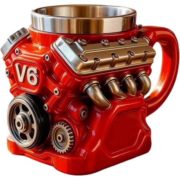 V8 Engine Coffee Mug, Retro Engine Coffee Mug, Personalized Double 3D ...
