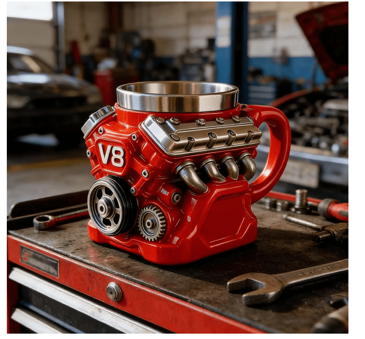 V8 Engine Coffee Mug,Retro Engine Coffee Mug,Personalized Double Wall ...