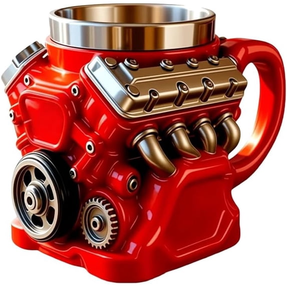V8 Engine Coffee Mug, Retro Engine Coffee Mug with Stainless Steel ...