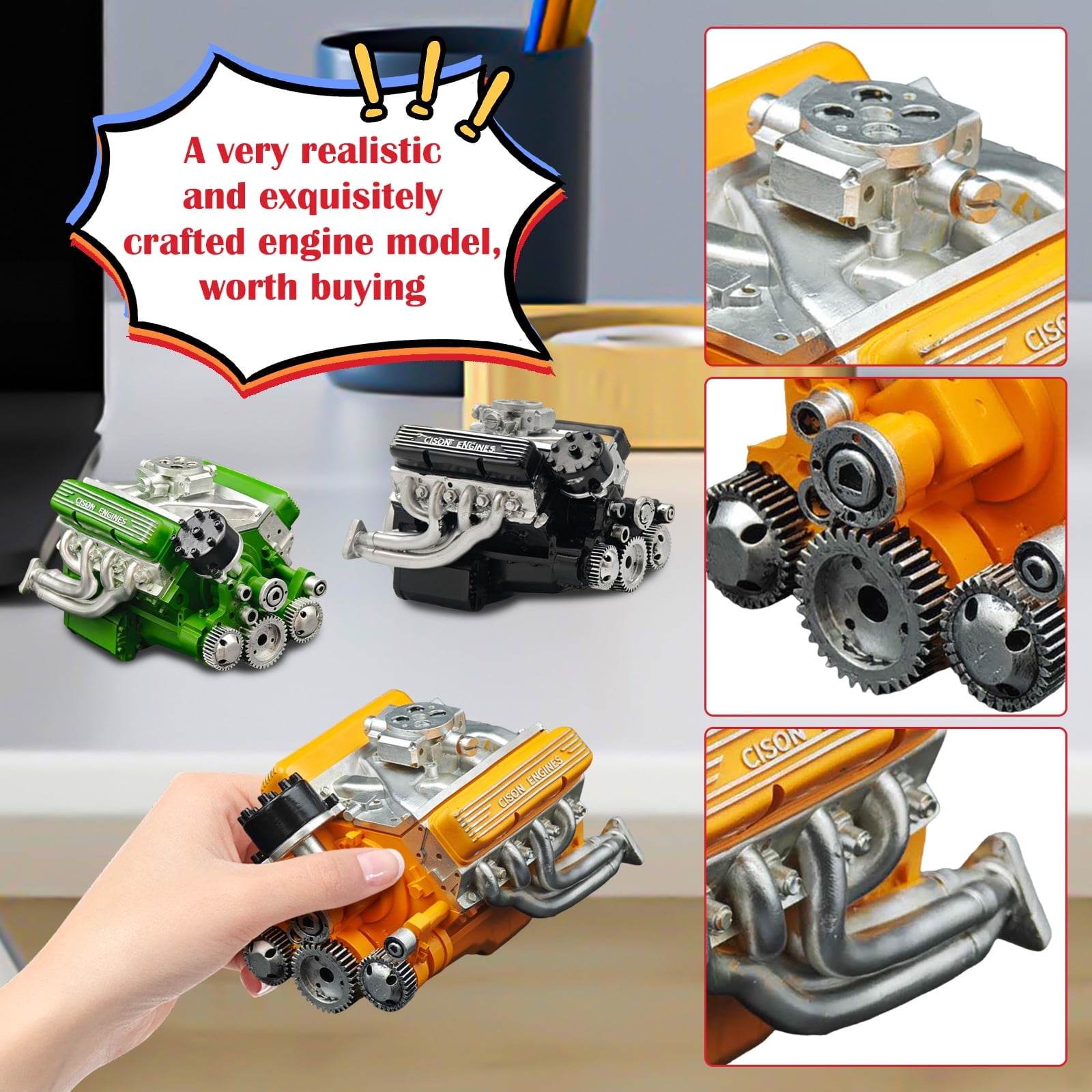 V8 Engine Model Kit for Adults - DIY Mechanical Building Toy, STEM ...