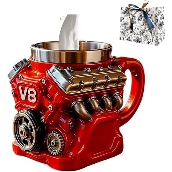 V8 Engine Mug, V8/V12 Engine Coffee Cup, Realistic Resin V8 Engine ...
