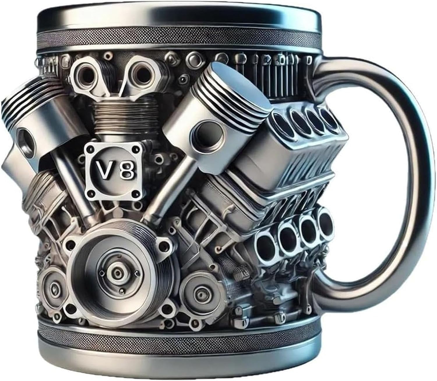 V8 Engines Stainless Steel Cup，V8 Engine Design，Car Engine Coffee Mug ...