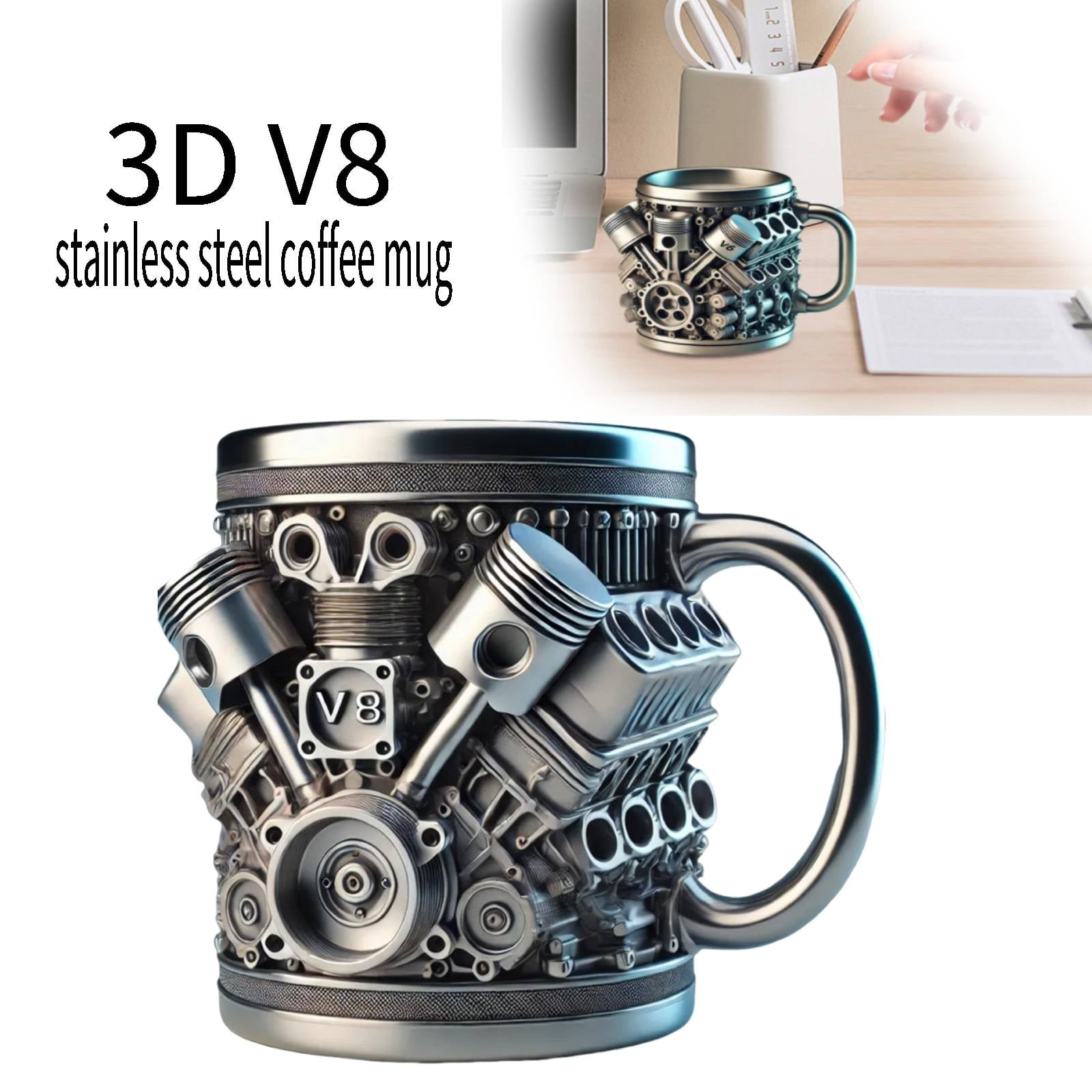 V8 Engines Stainless Steel Cup V8 & V6 Engine Design 15oz Engines ...