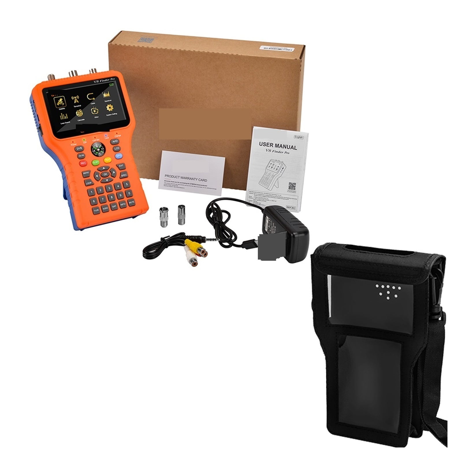 V8 FINDER PRO Satellite Signal Finder Meter DVB-S2/T2/C Combo HD ...