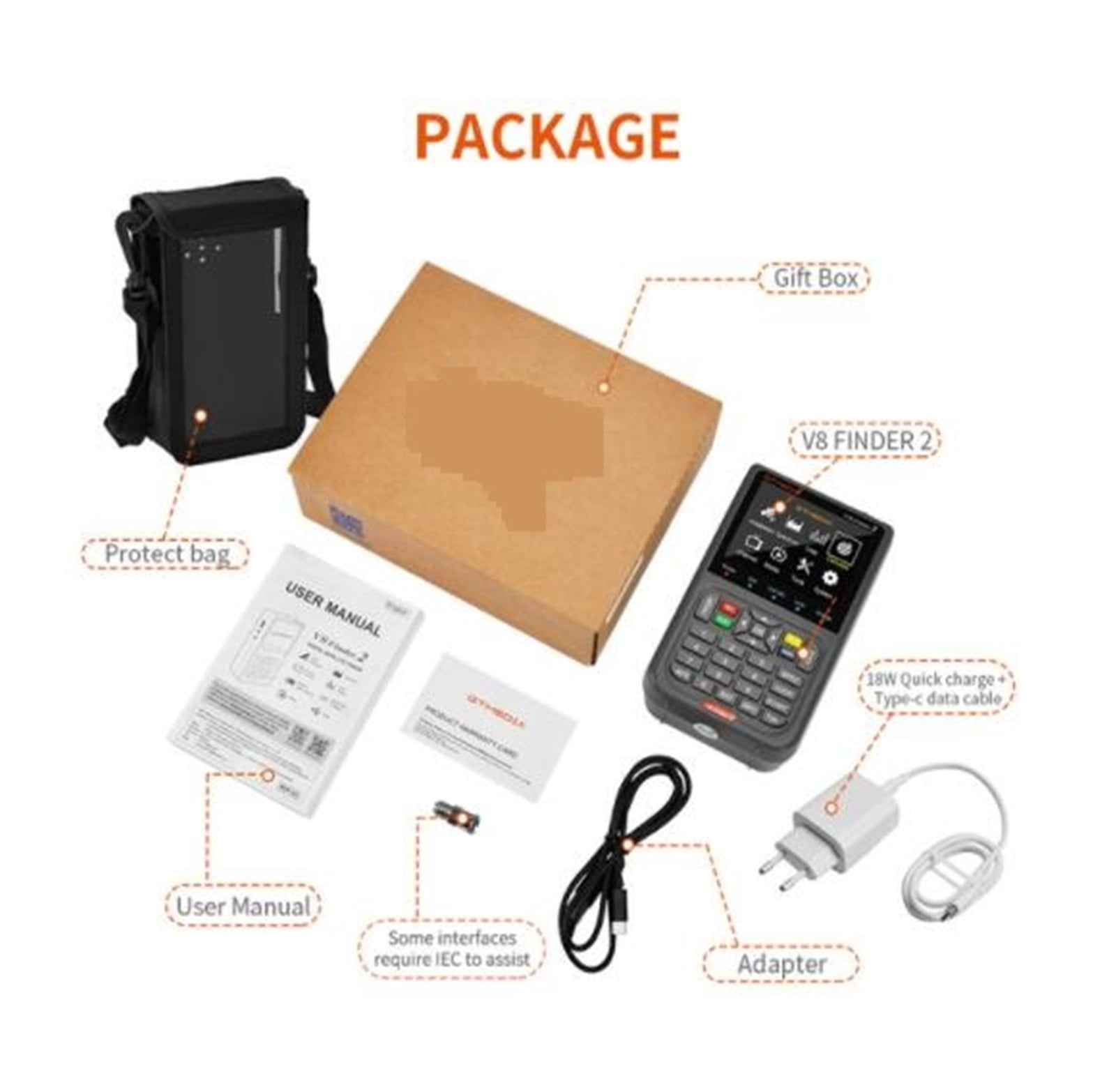 V8 Finder 2/Pro DVB-S2X/S2/T2/C/ATSC-C H.265 / H.264 ACM 1080P Digital ...