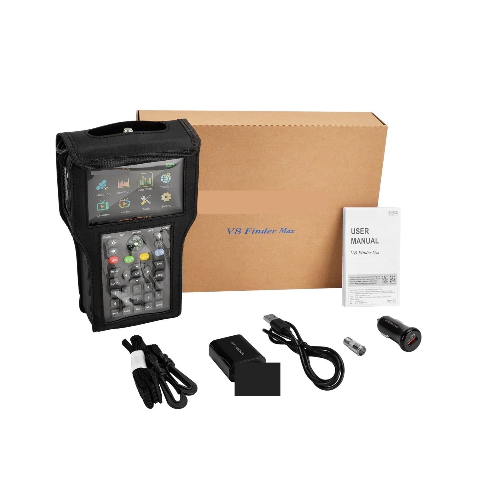 V8 Finder Max Handheld Combo Meter DVB-S/S2/S2X Support H.264 / H.265 7 ...