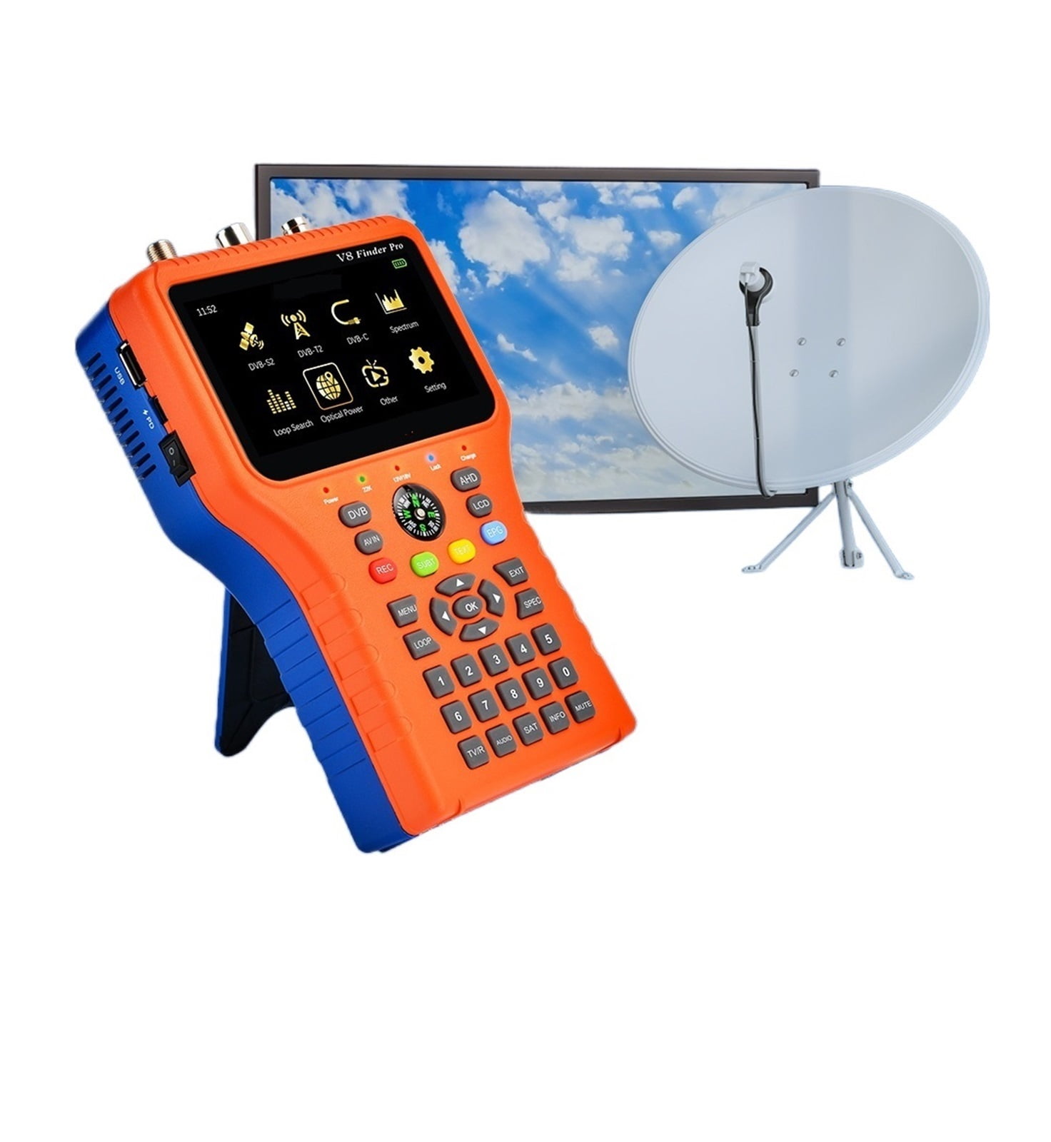 V8 Finder Pro Satellite Signal Finder DVB-S2X/S2/S,DVB-T2/T,DVB-C/ATSC ...