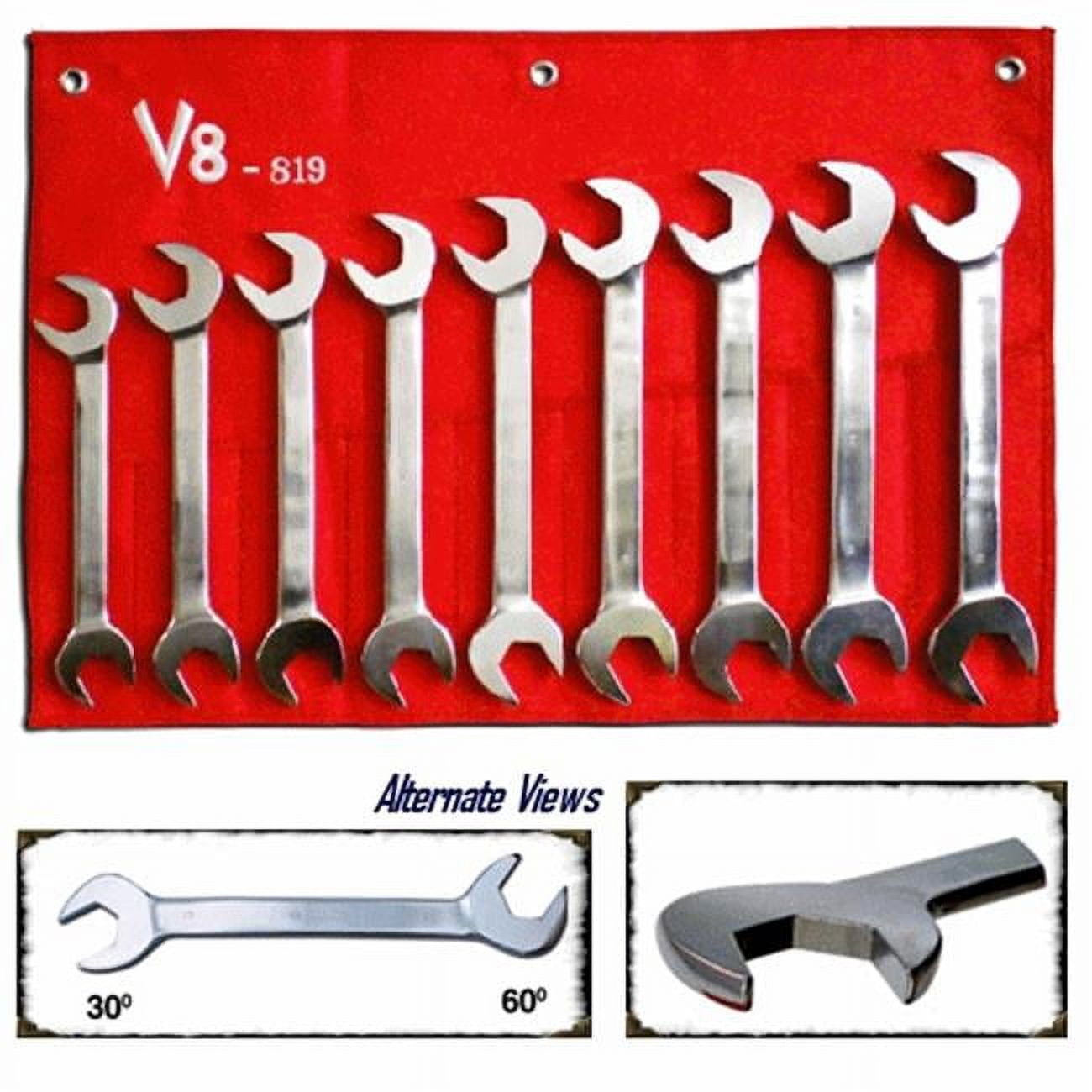 V8 Hand Tools VHT-819 Jumbo Metric Angle Wrench Set, 9 Piece - Walmart.com