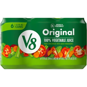 V8 Original 100% Vegetable Juice Drink, 5.5 fl oz Can, 8 Count ...
