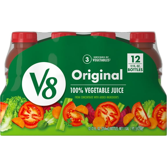 V8 Juice 64 fl oz Bottle 100% Vegetable Juice with Tomato and Vegetable ...