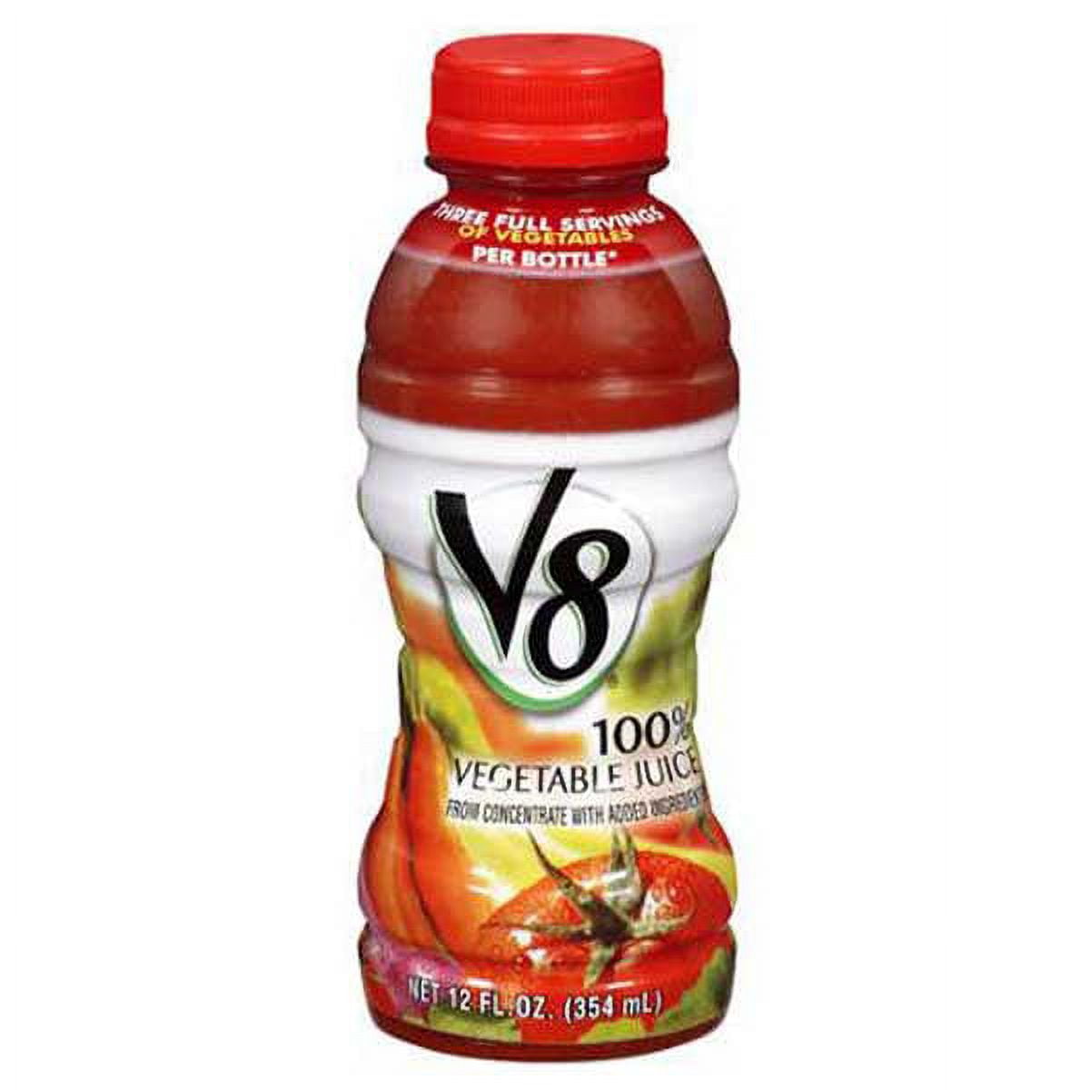 V8 Original 100% Vegetable Juice 12 oz Plastic Bottles - Pack of 12 ...