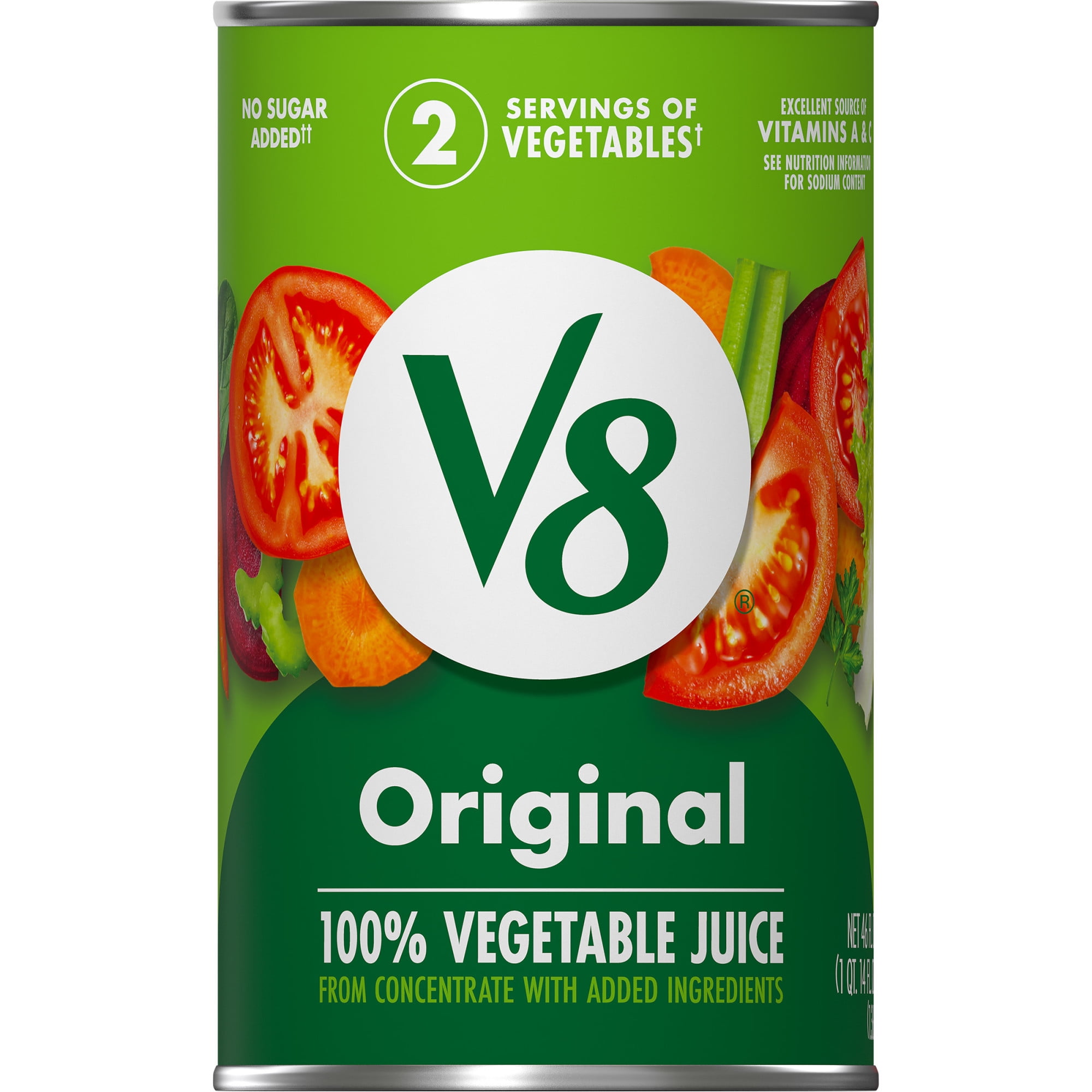 V8 Original 100% Vegetable Juice, 46 fl oz Can - Walmart.com