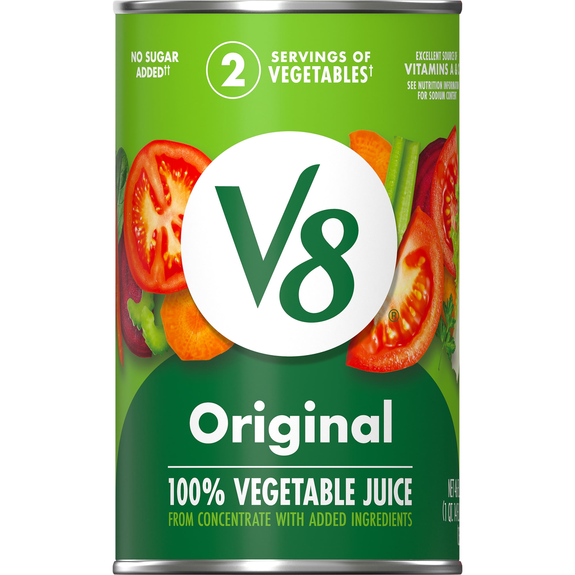 V8 Original 100% Vegetable Juice, 46 fl oz Can - Walmart.com