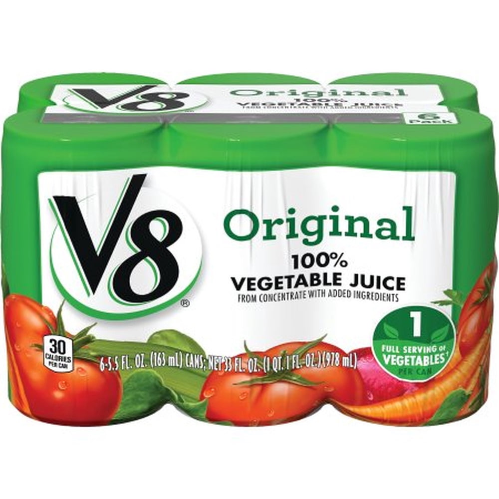 V8 Original 100% Vegetable Juice (Pack of 32) - Walmart.com