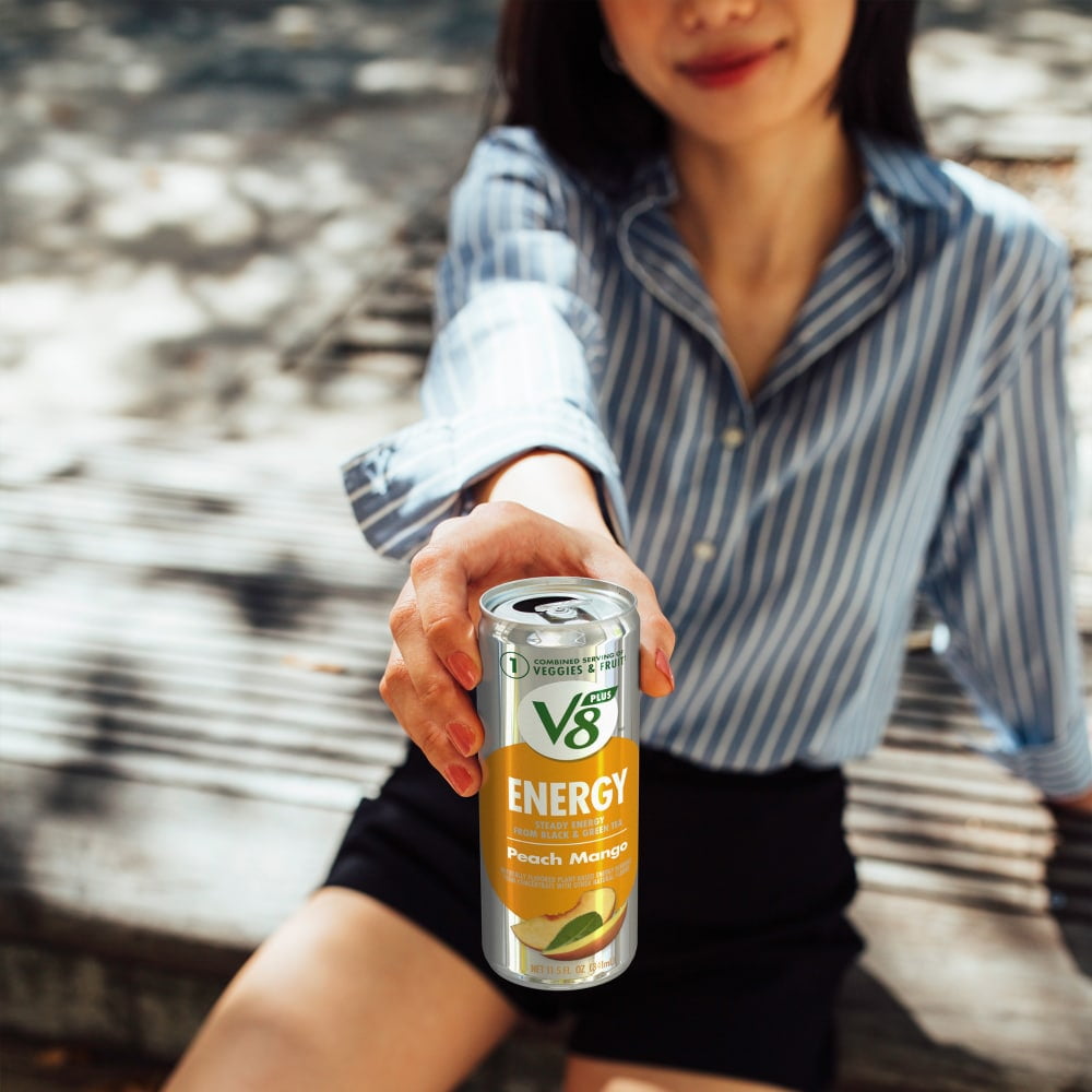 V8+ Peach Mango Energy Drink Can - 8 fl oz - Pack of 2 - Walmart.com