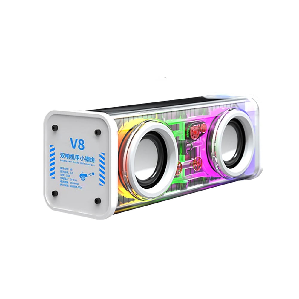 V8 Portable Wireless Speaker Crystal Clear Stereo Speaker Cool Lighting ...