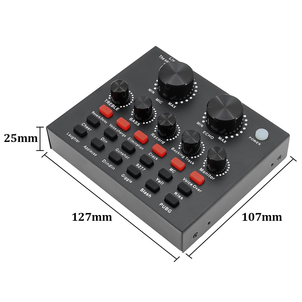 V8 Sound Card Voice Change Live Streaming Singing Headset Live External ...