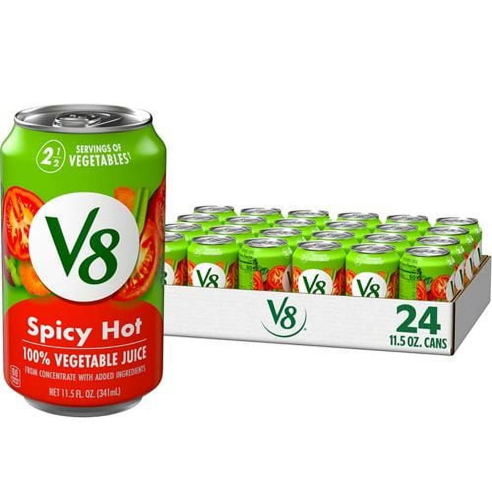 V8 Spicy Hot 100% Vegetable Juice, 11.5 Fl Oz Can (24 Pack) Packaging ...