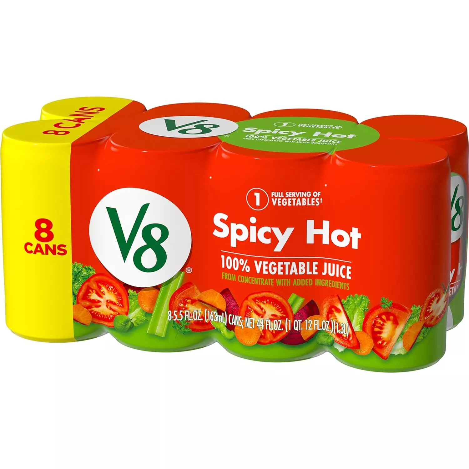 V8 Spicy Hot 100% Vegetable Juice, 6 oz. Can (Pack of 8) - Walmart.com