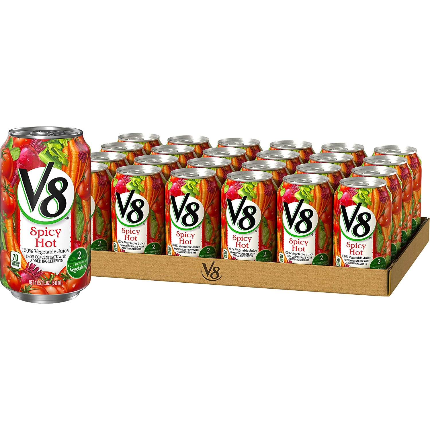 V8 Spicy Hot Vegetable Juice, 11.5 Ounce -- 24 per Case. - Walmart.com