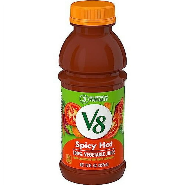 V8 Veggie Spicy Hot Vegetable Juice, 12 oz - Pack of 12 - Walmart.com
