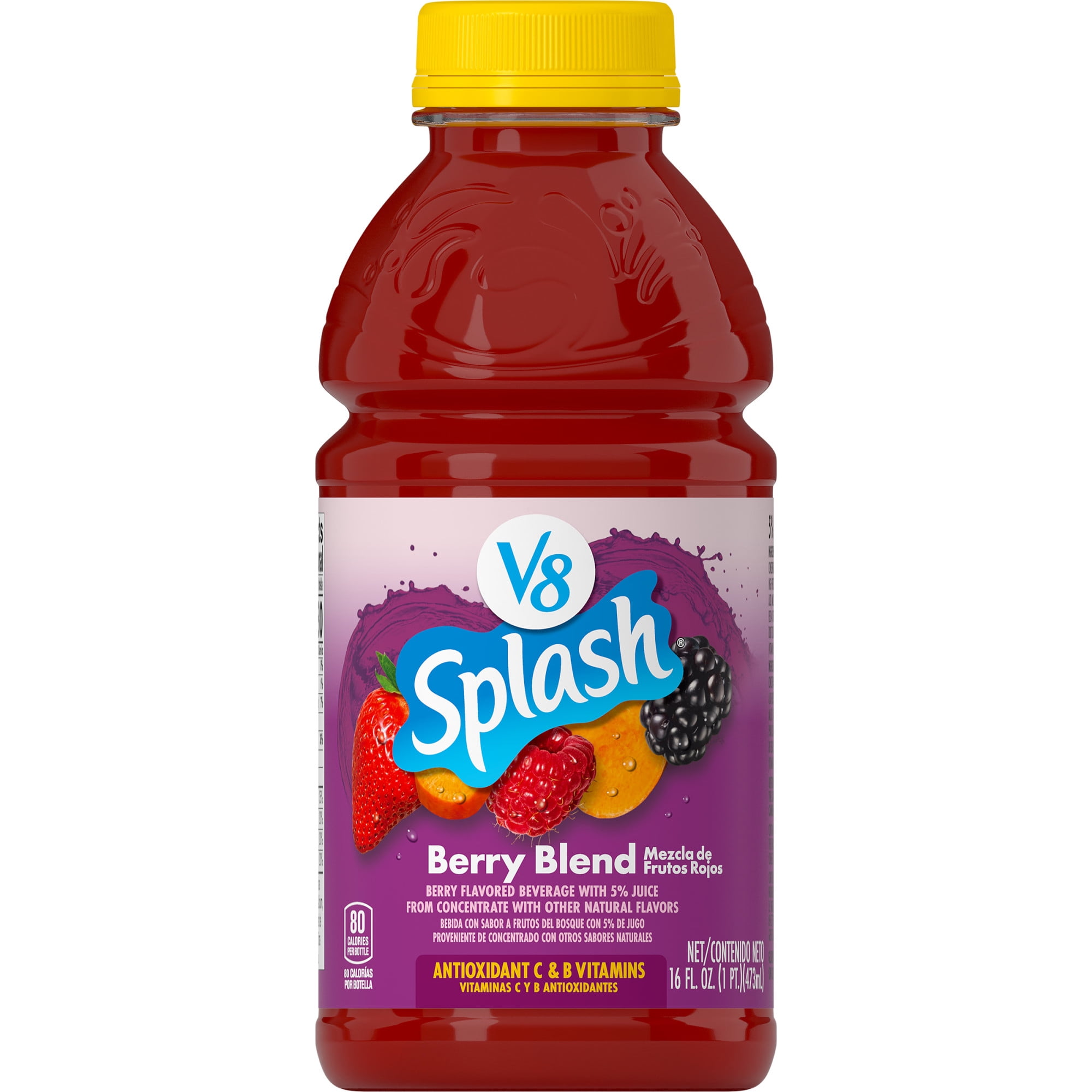 V8 Splash Berry Blend Flavored Beverage, 16 fl oz Bottle - Walmart.com