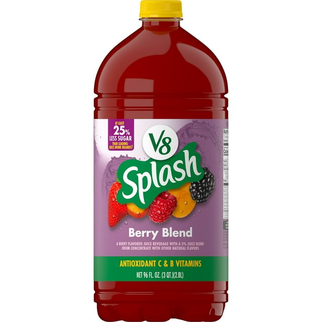 V8 Splash Berry Blend Flavored Juice Beverage, 96 fl oz Bottle ...