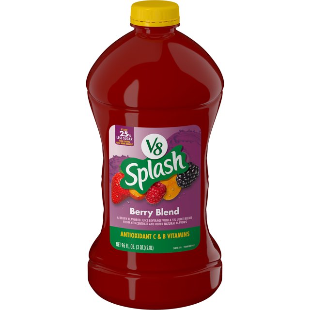 V8 Splash Berry Blend Flavored Juice Beverage, 96 fl oz Bottle ...