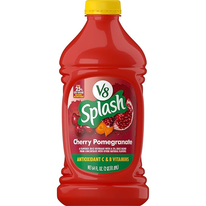 V8 Splash Cherry Pomegranate Flavored Juice Beverage, 64 FL OZ Bottle ...